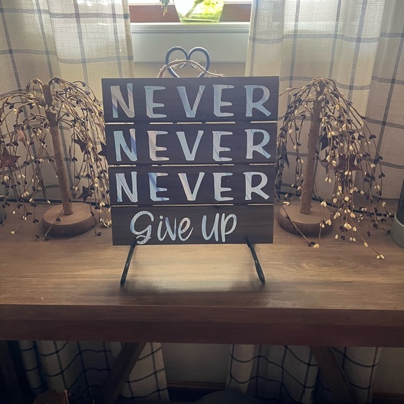 Wall Decor | Inspirational Wooden Sign Never Give Up | Poshmark